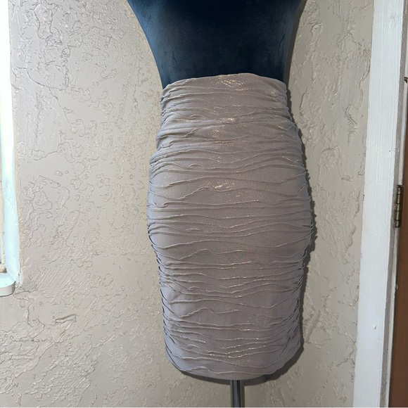 Brat Star | Skirts | Brat Star Tan Gold Metallic Glitter Ruffle Scrunch ...